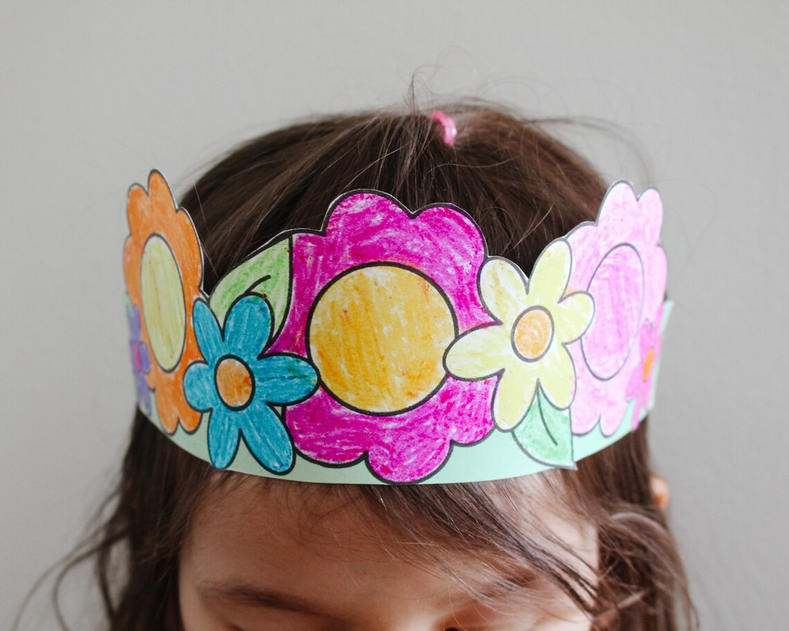 Flower Crown Printable Craft, Spring Craft for Kids, Summer Craft for ...