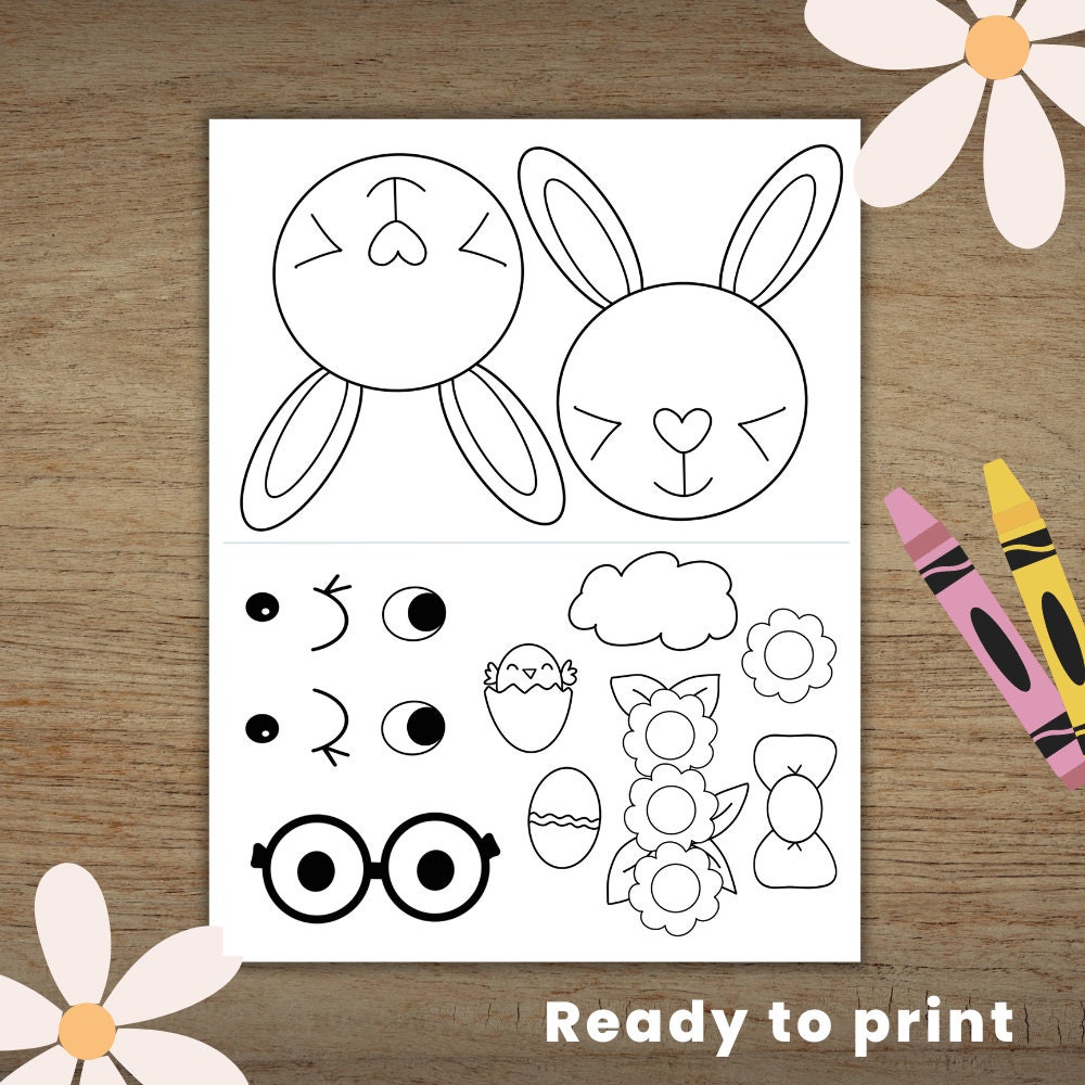 Spring Bunny Paper Craft, Spring Preschool, Printable Easter, Spring ...