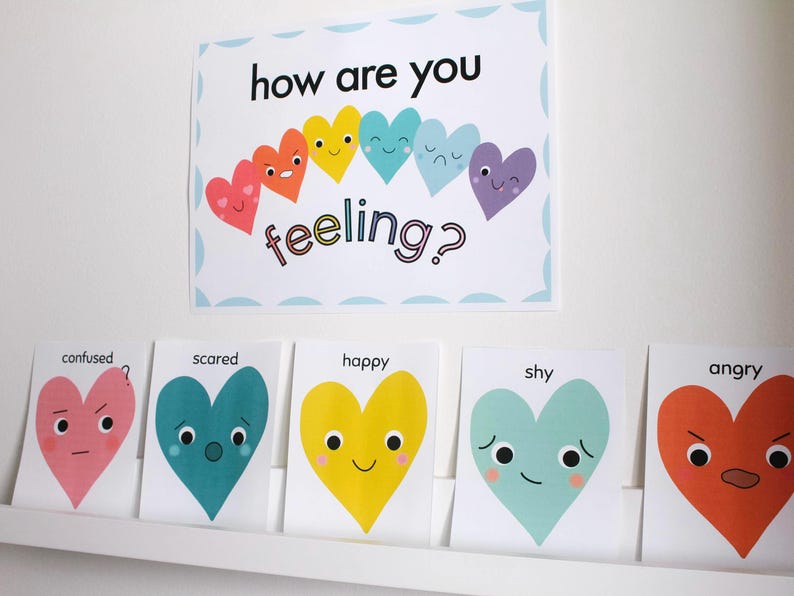 Heart Emotion Flashcards, Emotion Preschool Printables, Social ...