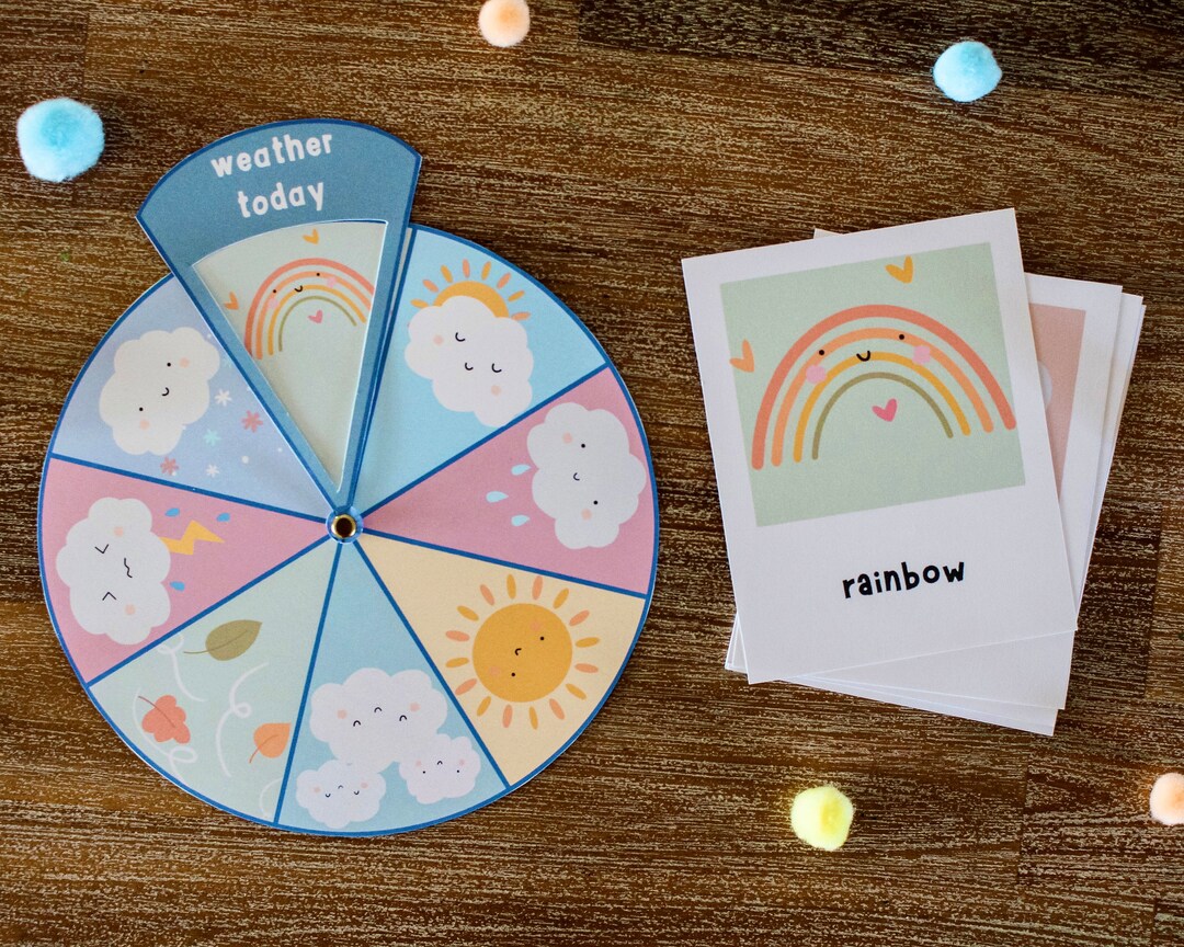 Weather Wheel and Weather Flashcards, Weather Preschool Printables ...