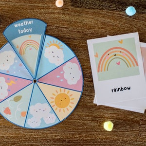 Weather Wheel and Weather Flashcards, Weather Preschool Printables ...