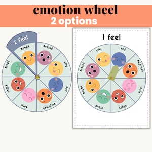 Emotion Wheel and Emotion Scenario Cards, Social Emotional Learning ...