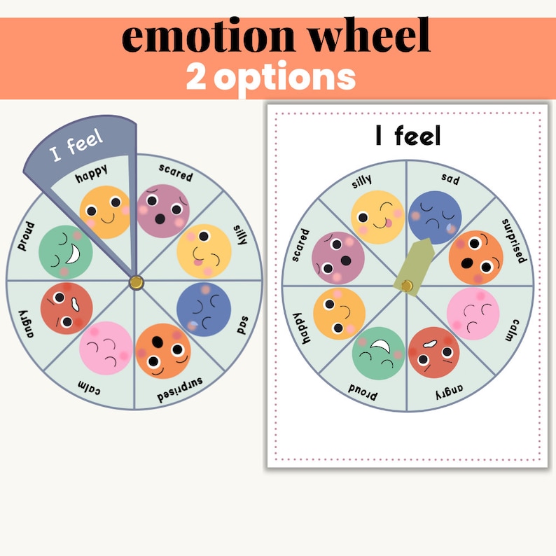 Emotion Wheel and Emotion Scenario Cards, Social Emotional Learning ...