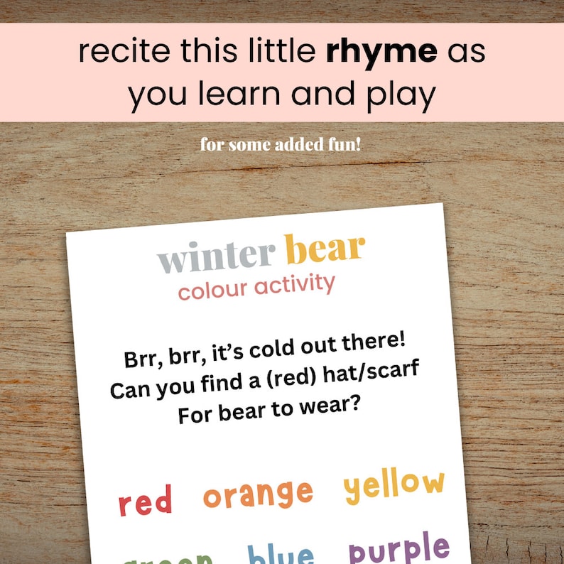 Polar Bear Colour Activity, Colour Learning, Winter Preschool Printable ...