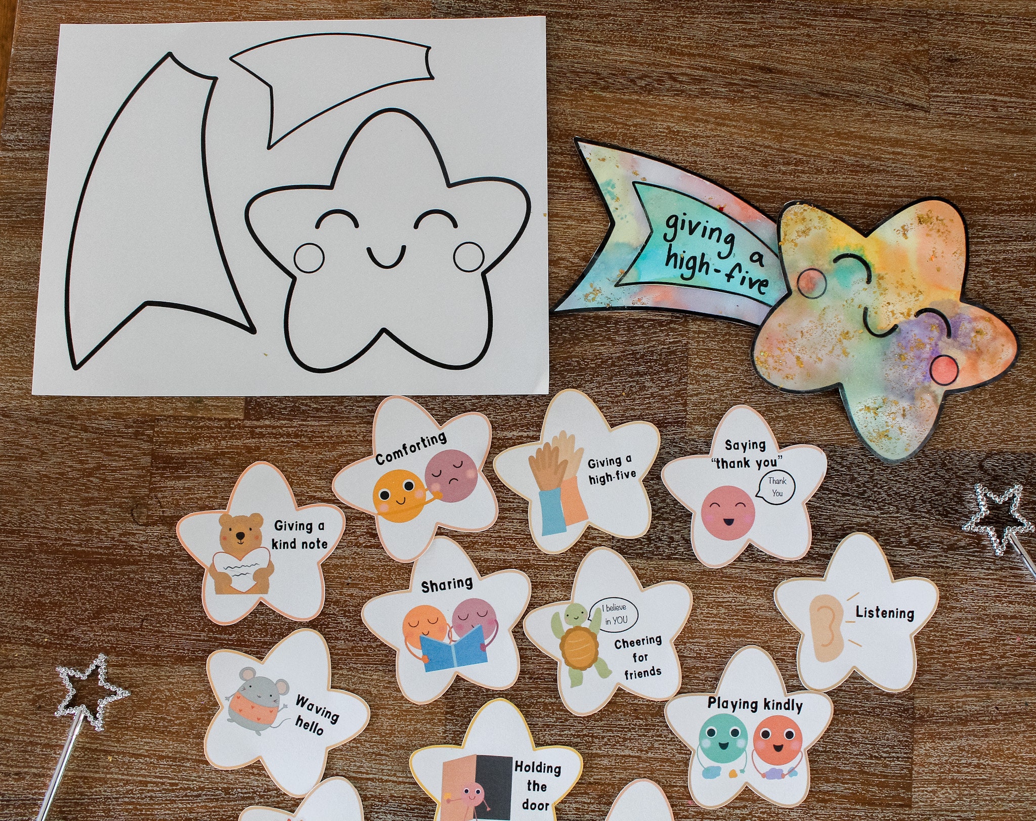 Kindness Stars Craft Activity, This Little Light of Mine, Acts of ...