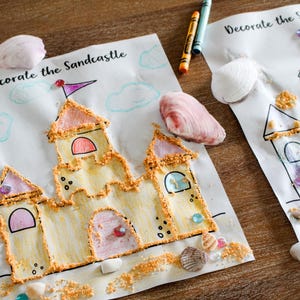 Decorate the Sandcastle Craft Activity, Summer Coloring Craft ...
