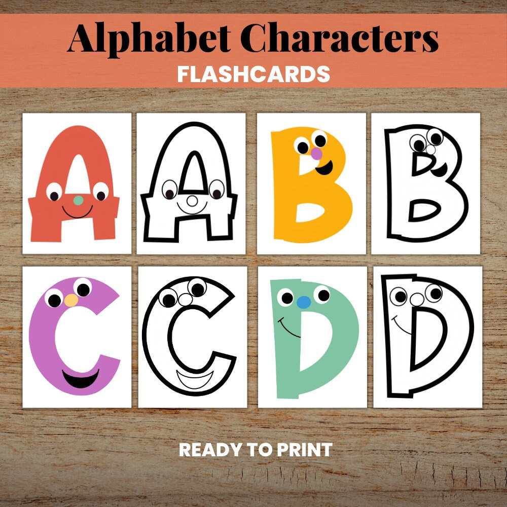 Alphabet Uppercase Letter Flashcards, Alphabet Colouring, Preschool ...