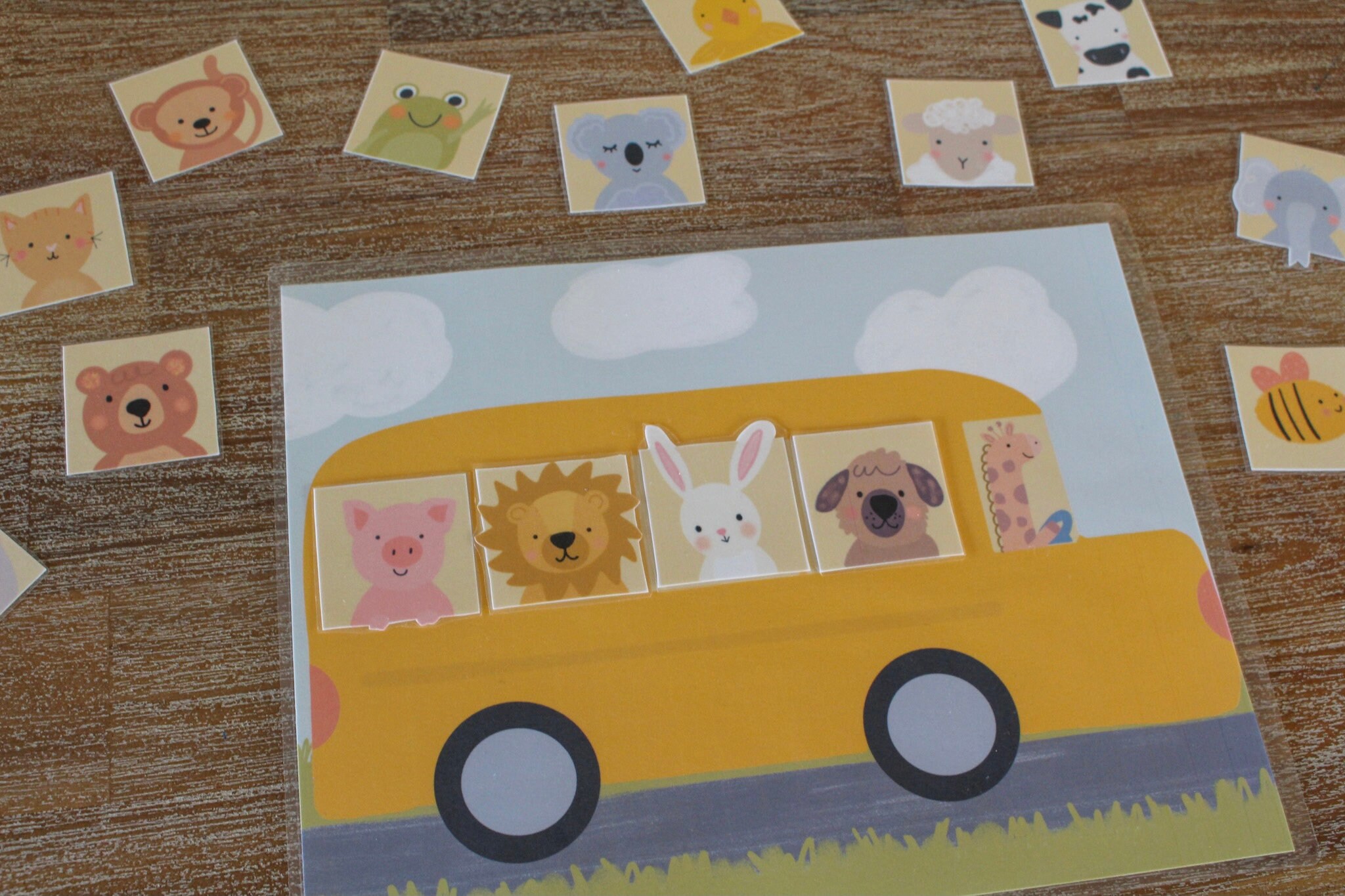 Wheels on the Bus Printable, Animals on the Bus, Circle Time Songs ...