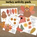 Turkey Activity Pack, Thanksgiving Preschool Printables, Preschool Math ...