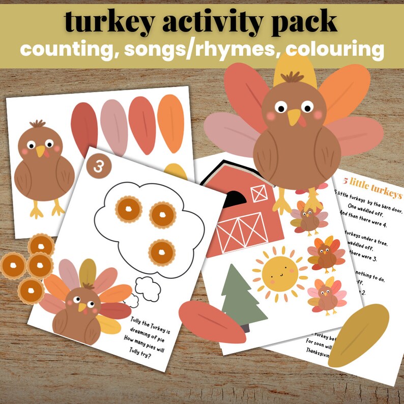 Turkey Activity Pack Thanksgiving Preschool Printables - Etsy Canada
