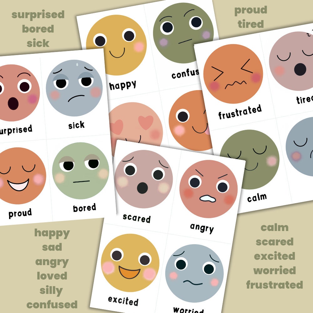 Boho Emotion Flashcards and Coping Cards, Emotional Regulation, Social ...