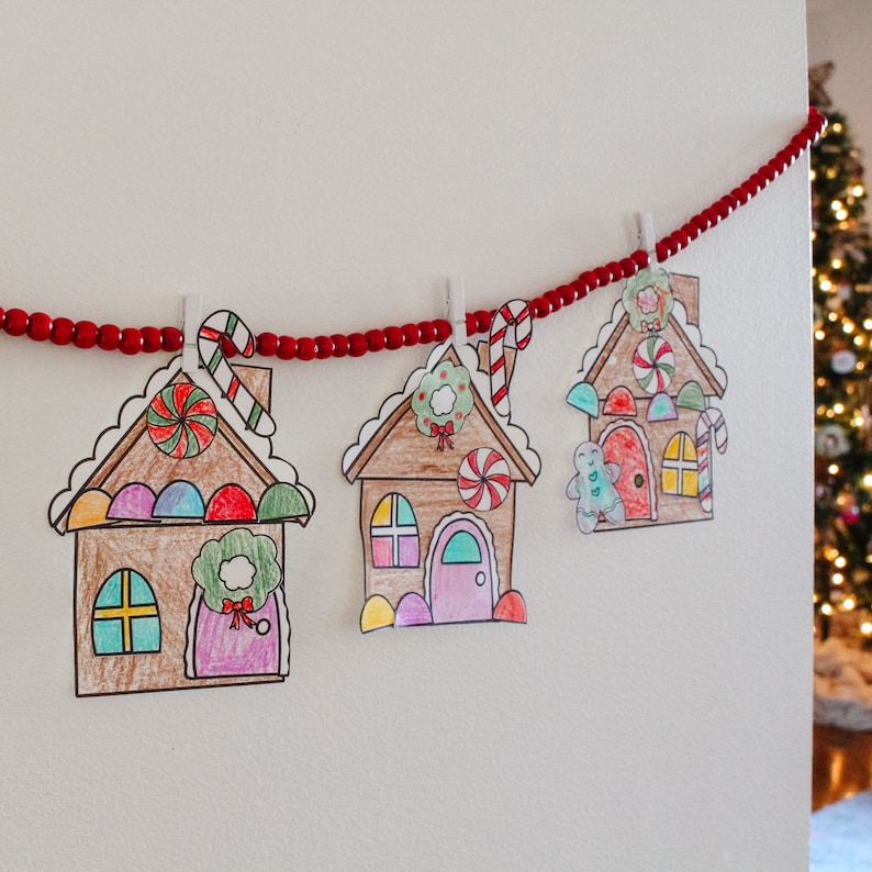 Christmas Gingerbread House Craft for Kids, Holiday Printable Activity ...