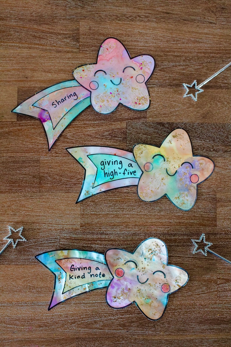 Kindness Stars Craft Activity, This Little Light of Mine, Acts of ...
