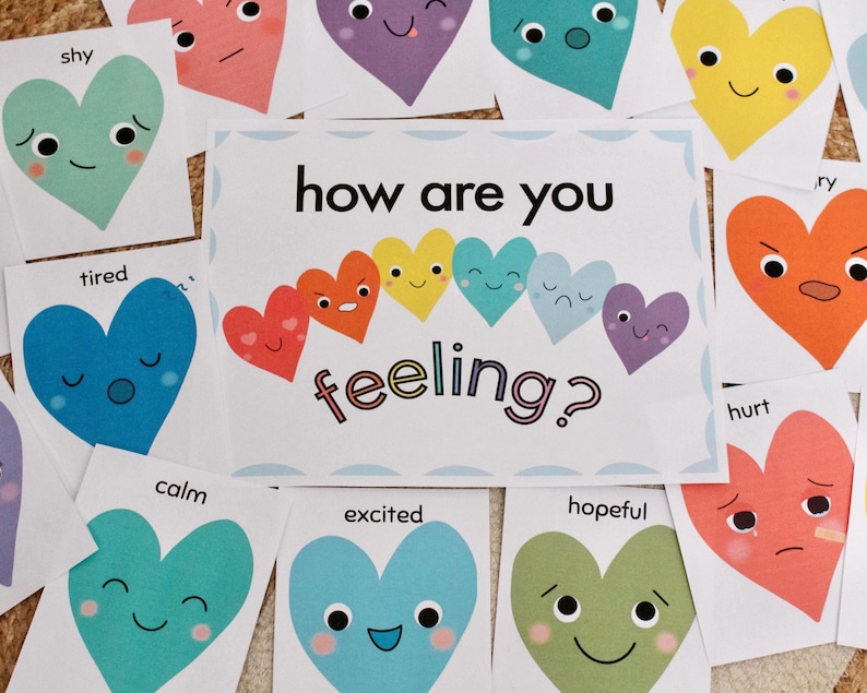 Tarjetas didácticas sobre las emociones del corazón, imprimibles para ...