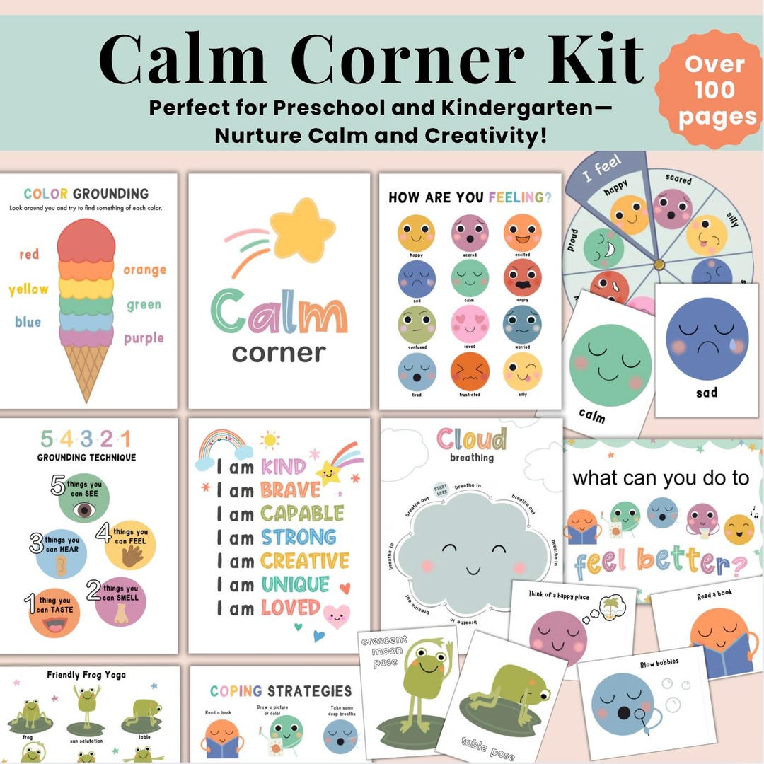Calm Down Corner Printable Kit, Calming Corner Posters, Emotional ...
