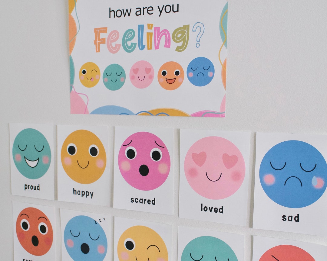 Emotion Face Flashcards, Emotion Preschool Printables, Social Emotional ...