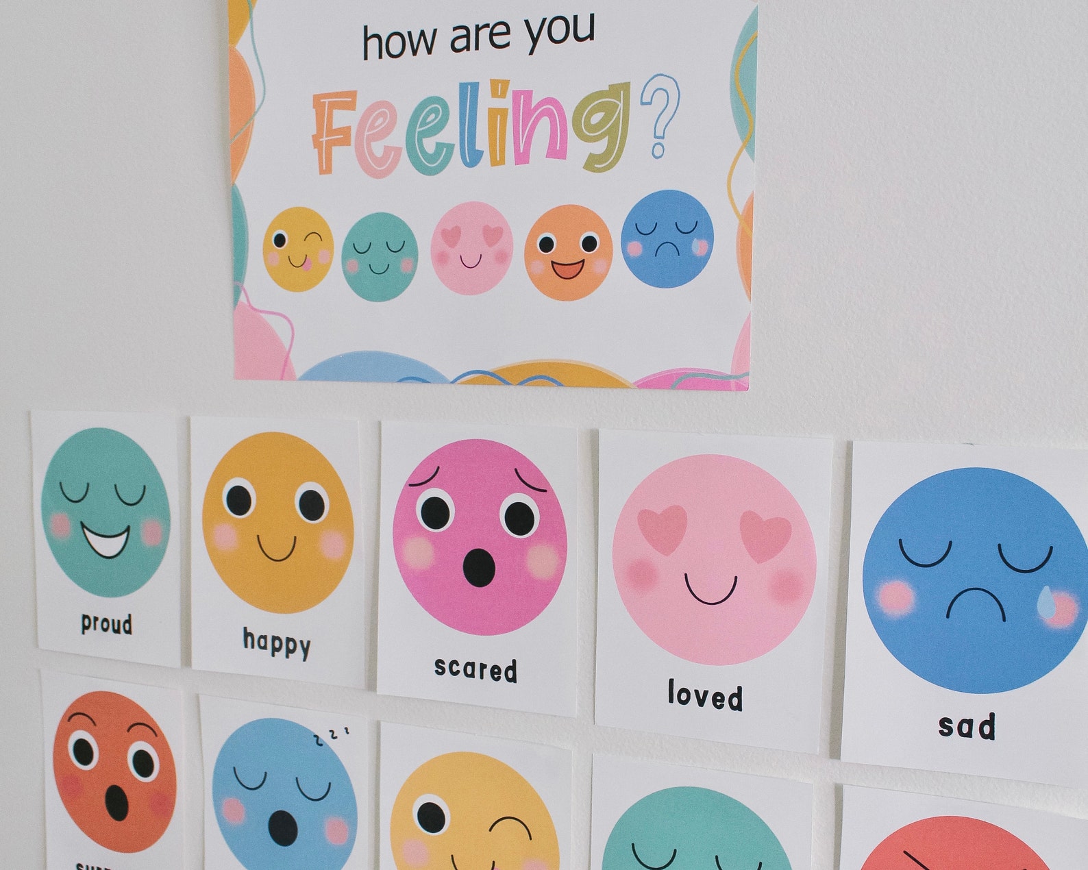 Emotion Face Flashcards, Emotion Preschool Printables, Social Emotional ...