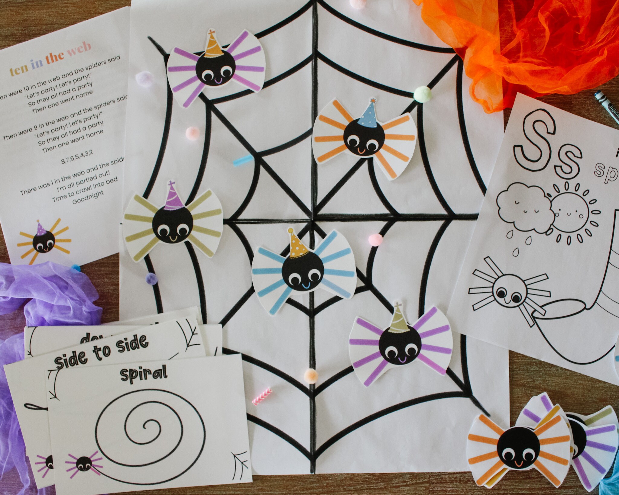 Spider Circle Time Songs and Activities, Halloween Preschool Printables ...