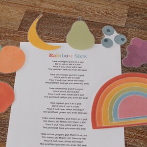 Rainbow Stew Song Activity, Rainbow Preschool Printables, Fruit ...