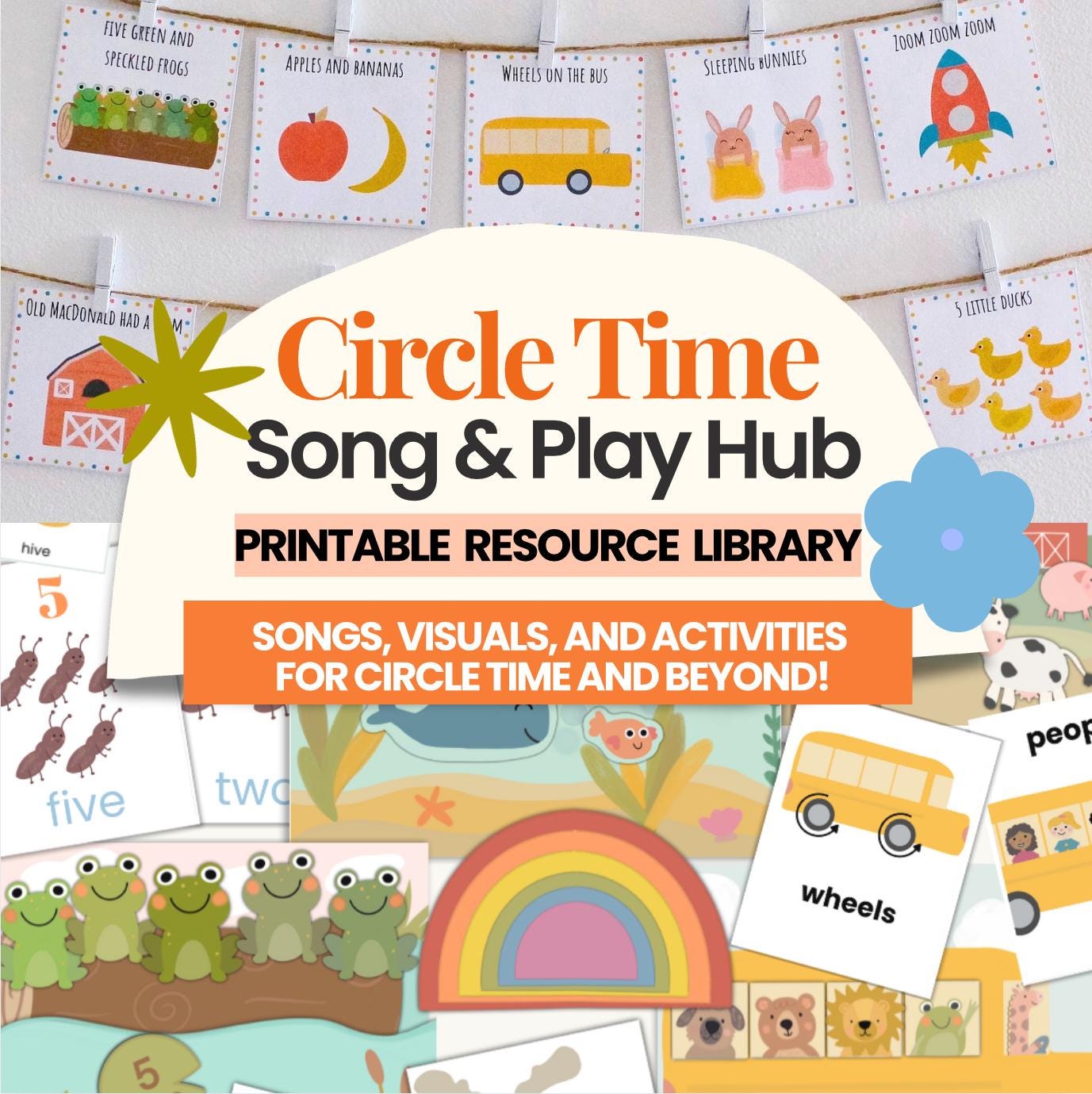 Circle Time Song and Play Hub, Preschool Arts Curriculum Printables ...
