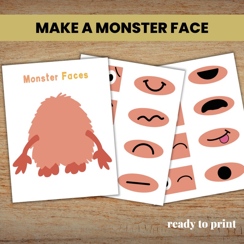 Monster Emotion Printable Activities Music and Movement - Etsy