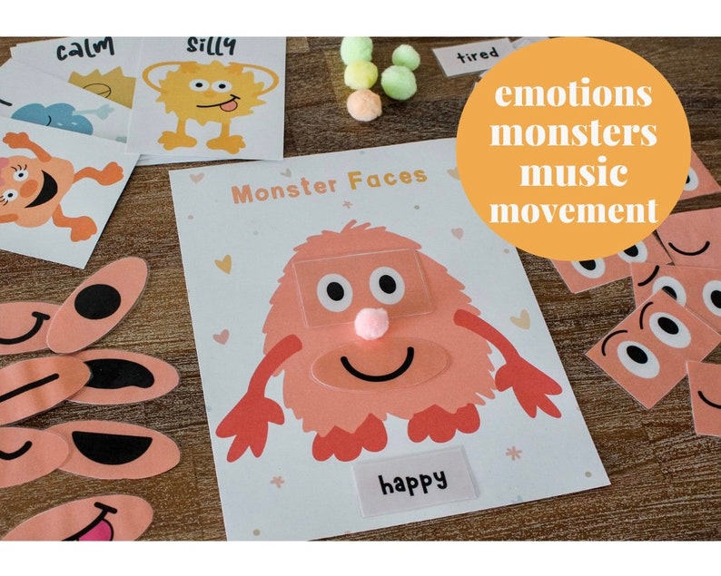 Monster Emotion Printable Activities Emotion Preschool - Etsy