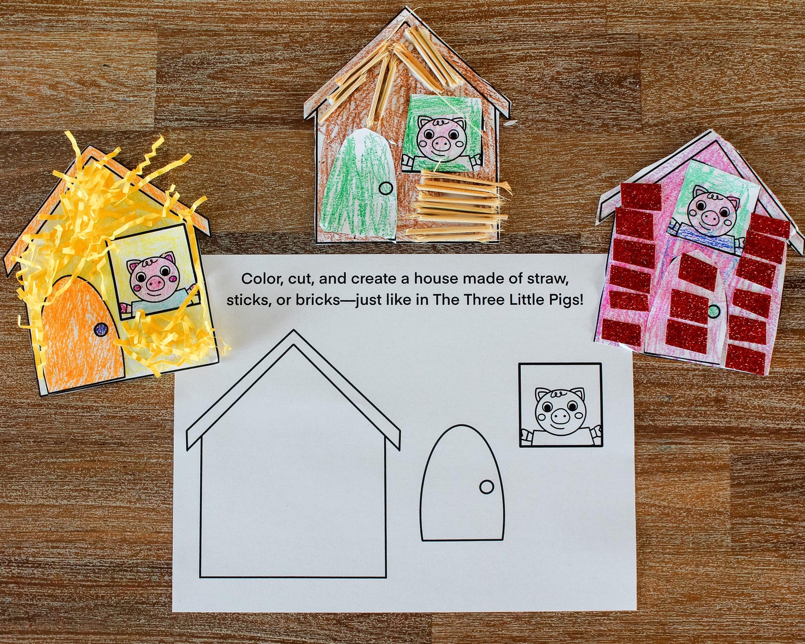Three Little Pigs Fine Motor Activities, Fairy Tale Theme Printables ...