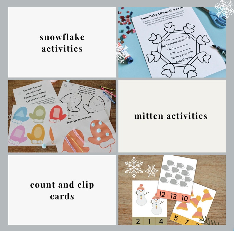 Printable Winter Activities Bundle, Winter Preschool Curriculum, Early ...