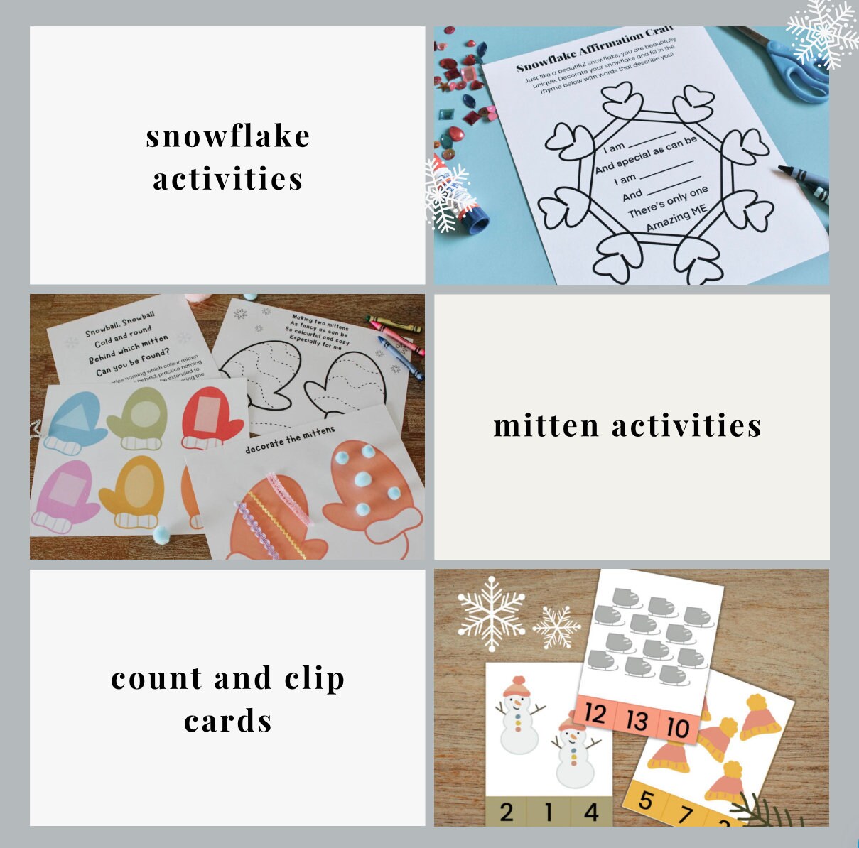 Printable Winter Activities Bundle, Winter Preschool Curriculum, Early ...