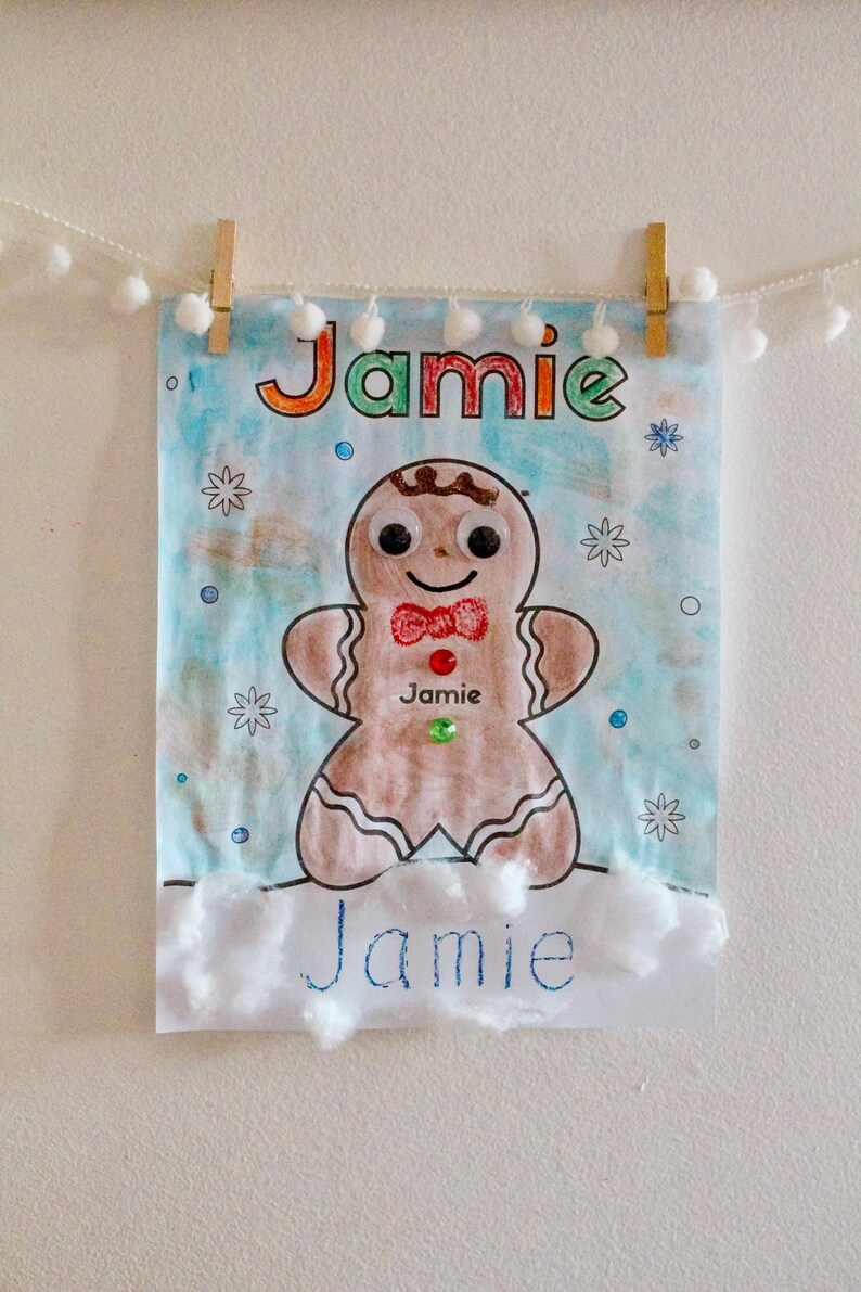 Editable Gingerbread Man Name Colouring Craft, Personalized Christmas ...