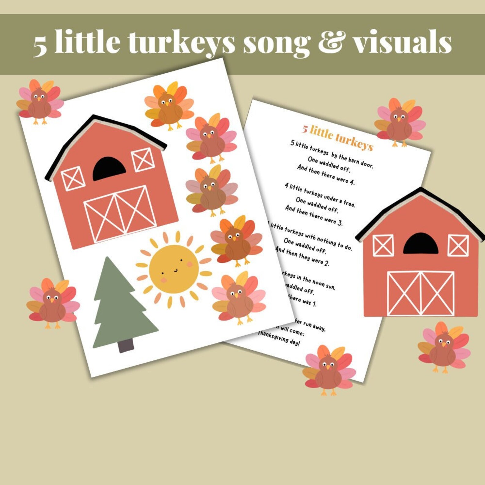 Turkey Activity Pack, Thanksgiving Preschool Printables, Preschool Math ...