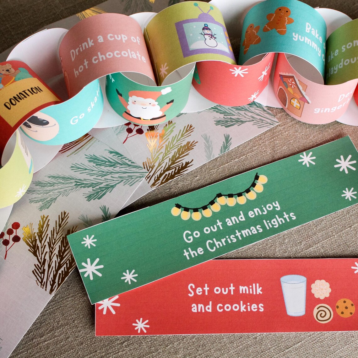 Advent Activities Paper Chain, Printable Advent Calendar for Kids ...