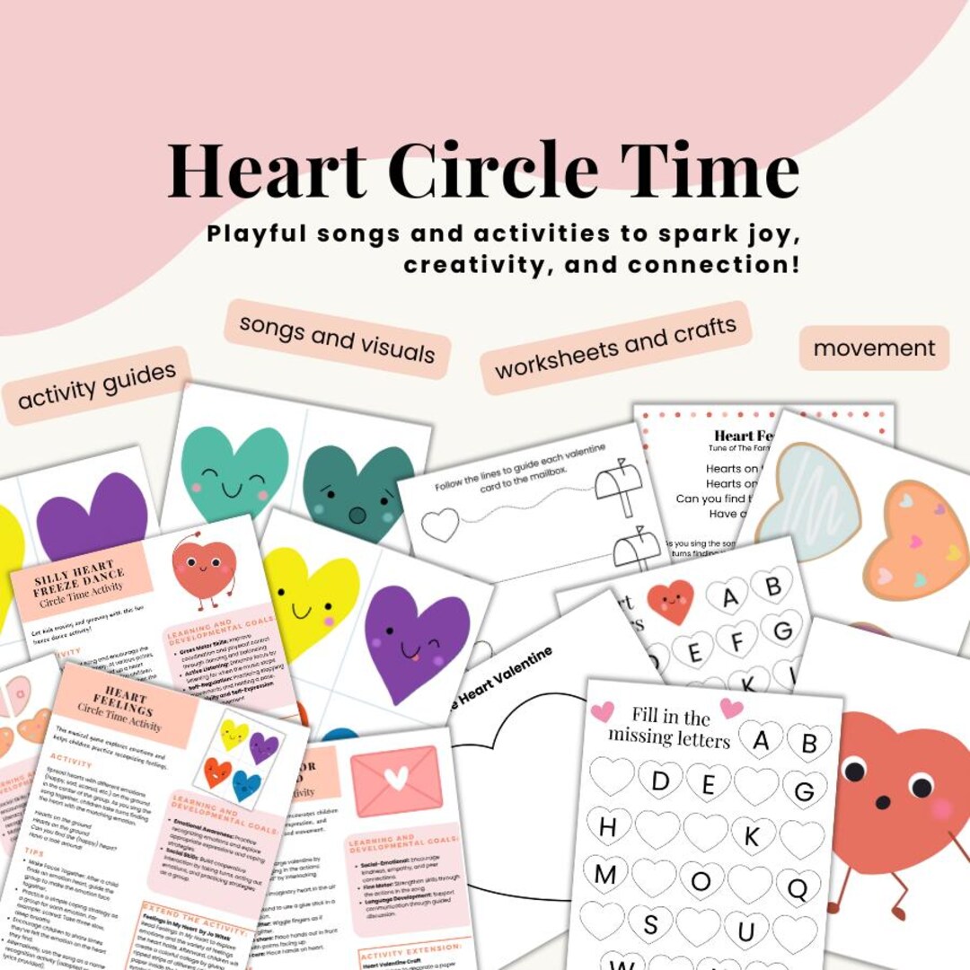 Heart Circle Time Pack, Valentines Day Activities for Preschool and ...