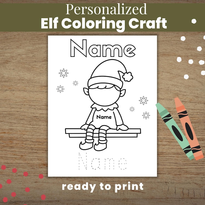 Editable Elf Craft Printable, Personalized Christmas Activity ...