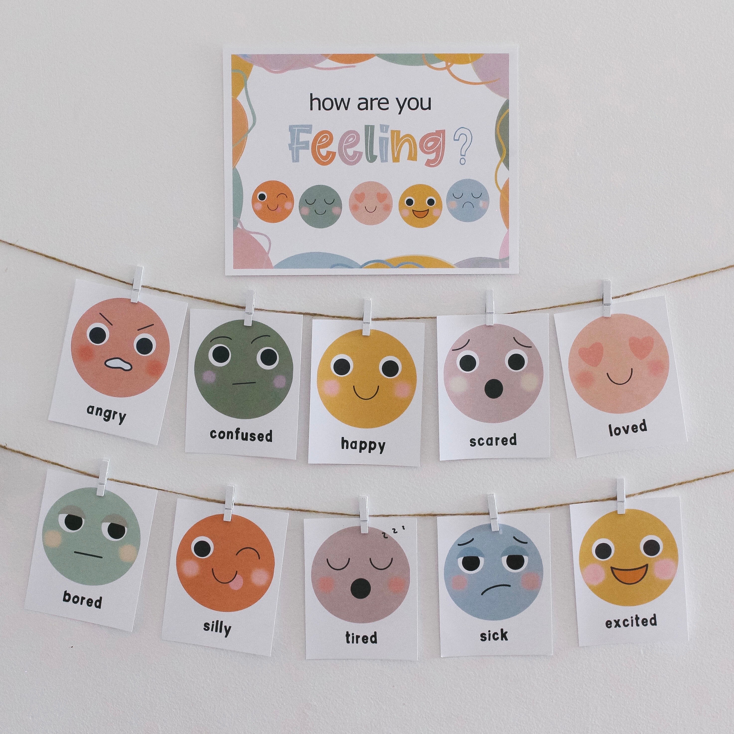 Boho Earthy Emotion Flashcards, Emotion Preschool Printables, Social ...