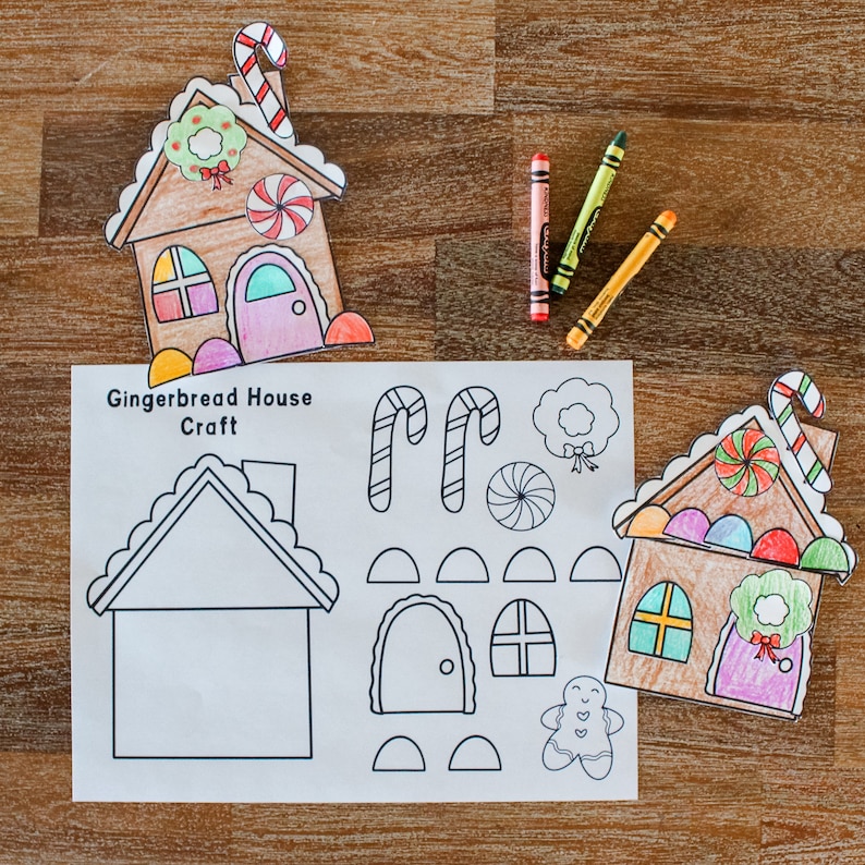 Christmas Gingerbread House Craft, Christmas Kids Printable, Christmas ...