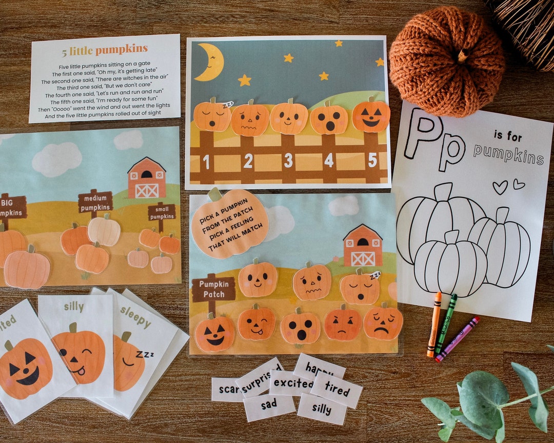 Pumpkin Printable Activities, Fall Printable Preschool and Kindergarten ...