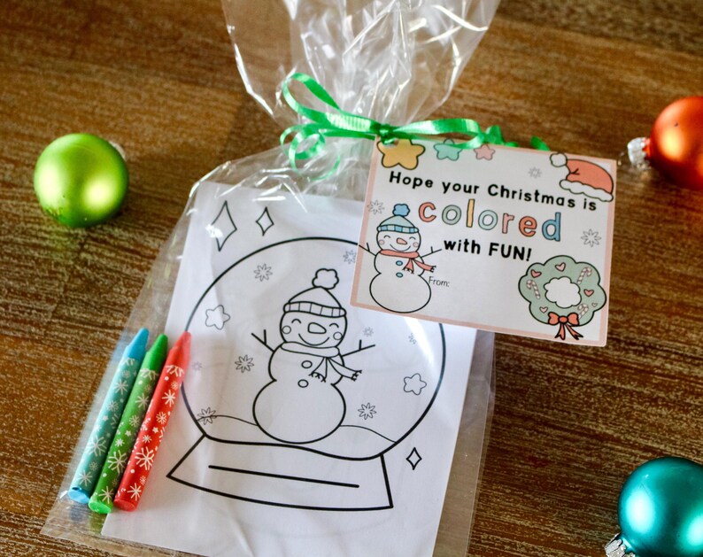 Printable Christmas Gift Tag and Mini Coloring Pages, Christmas Student ...