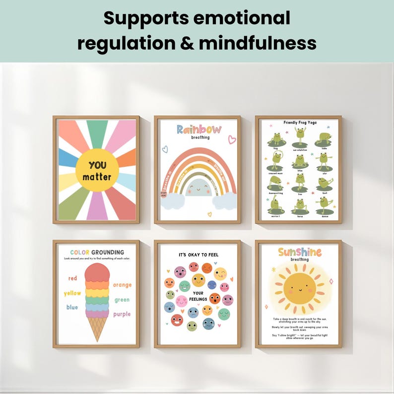 Calm Corner Poster Set, 12 Printable Posters for Emotional Regulation ...