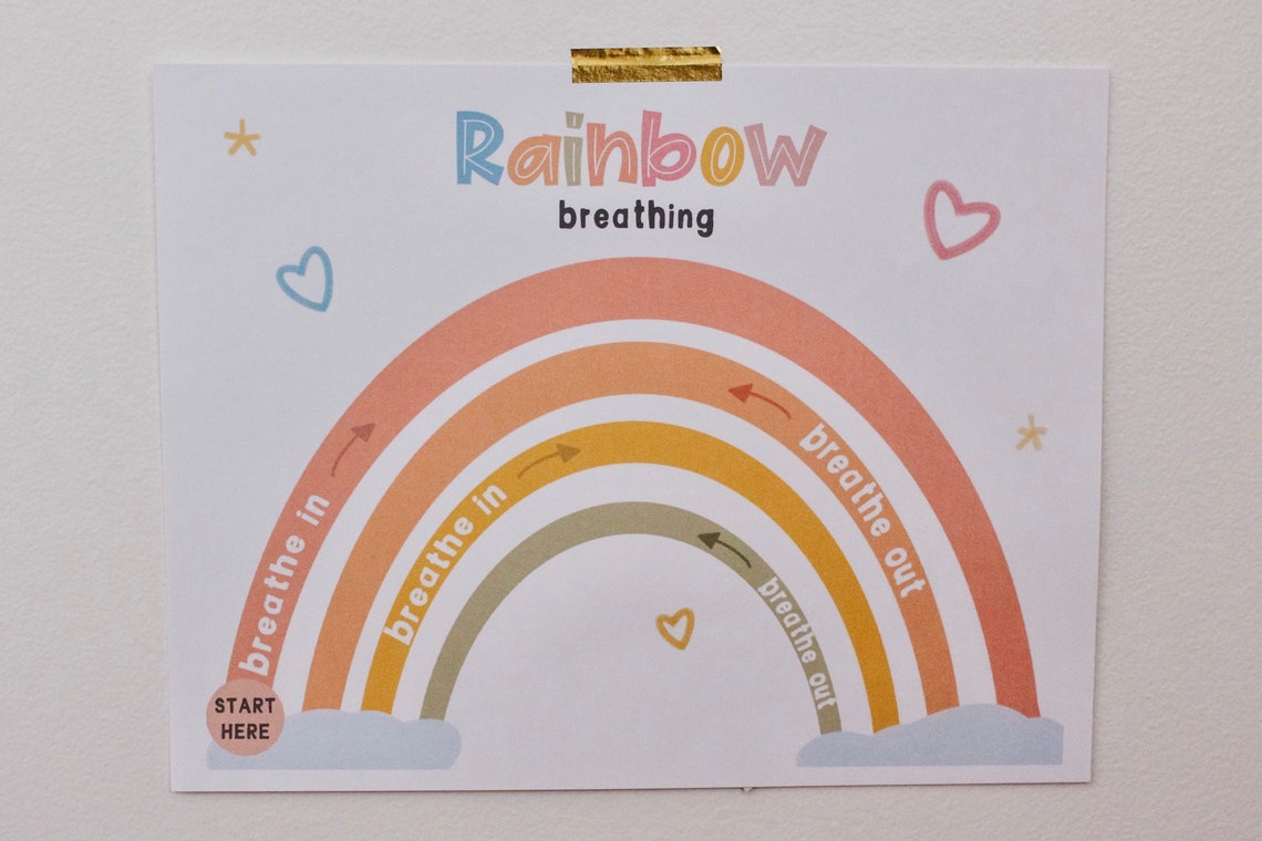 Weather Breathing Printables Rainbow Breathing Calming - Etsy