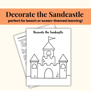 Decorate the Sandcastle Craft Activity, Summer Coloring Craft ...