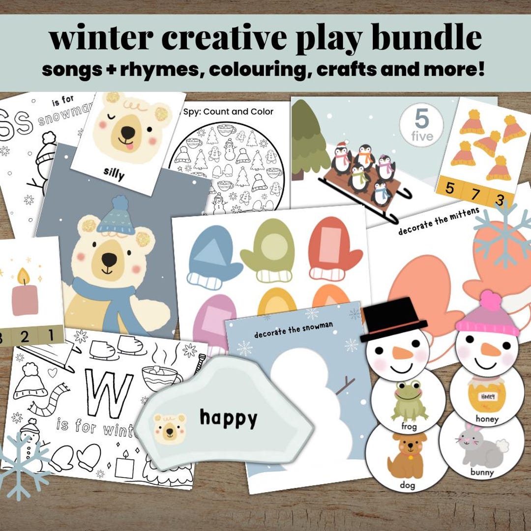 Printable Winter Activities Bundle, Winter Preschool Curriculum, Early ...