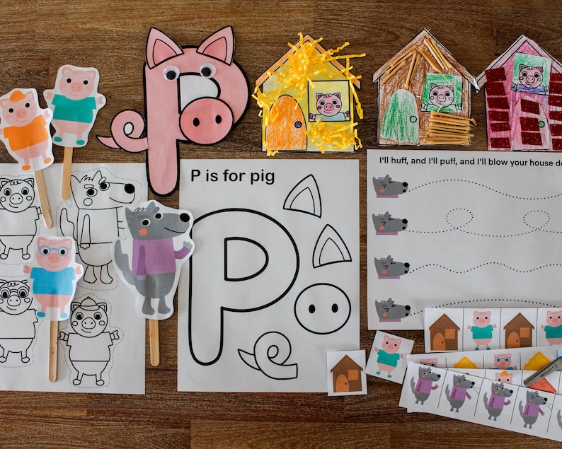 Three Little Pigs Fine Motor Activities, Fairy Tale Theme Printables ...