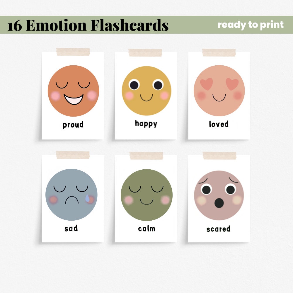 Boho Emotion Flashcards and Coping Cards, Emotional Regulation, Social ...