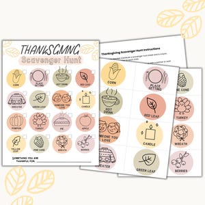 Thanksgiving Scavenger Hunt, Thanksgiving Activity for Kids, Fall ...
