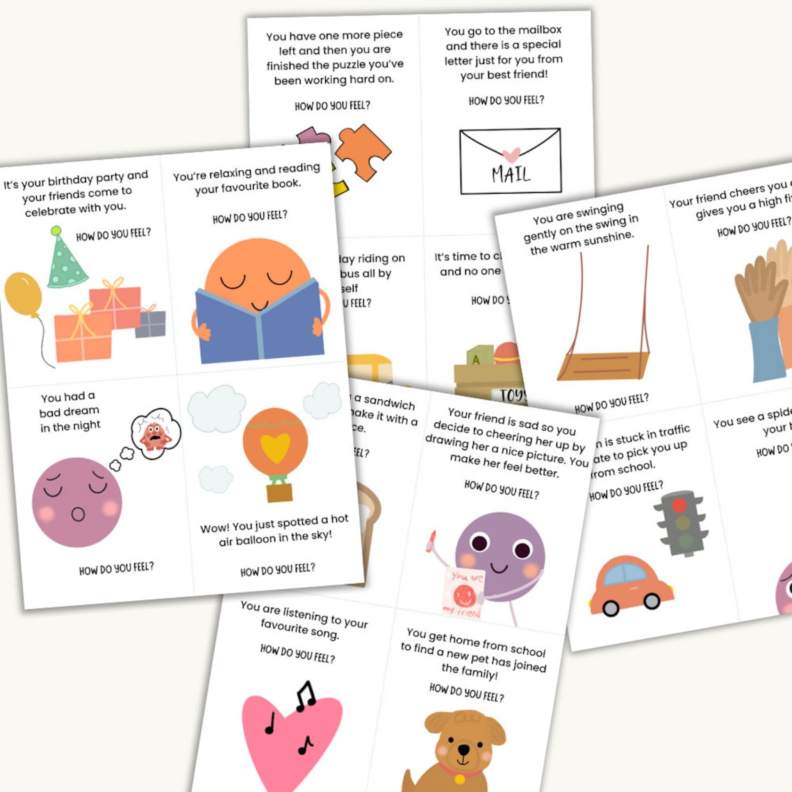 Emotion Wheel and Emotion Scenario Cards, Social Emotional Learning ...