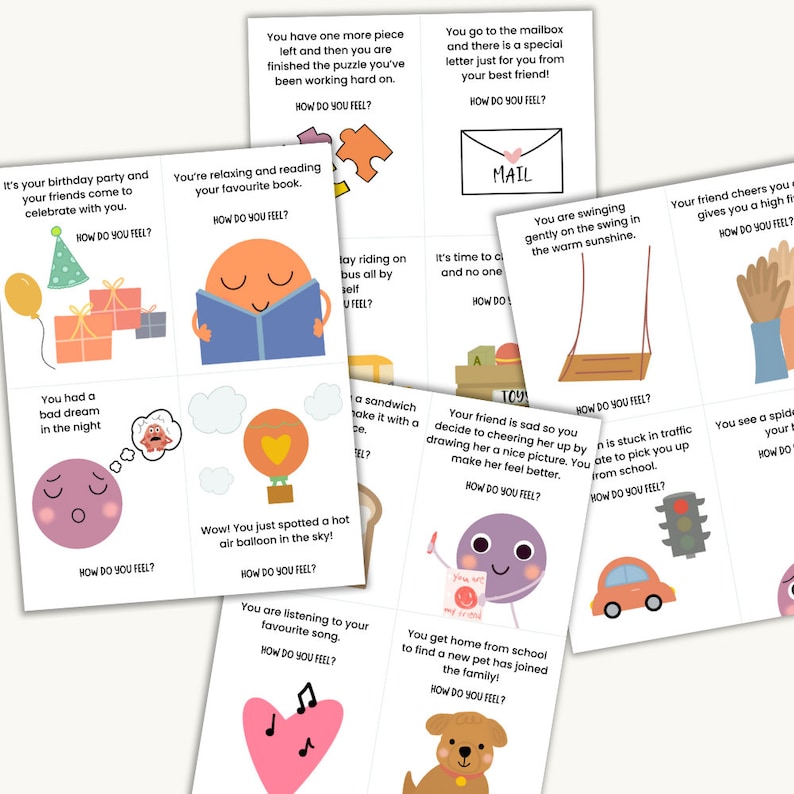 Emotion Wheel and Emotion Scenario Cards, Social Emotional Learning ...