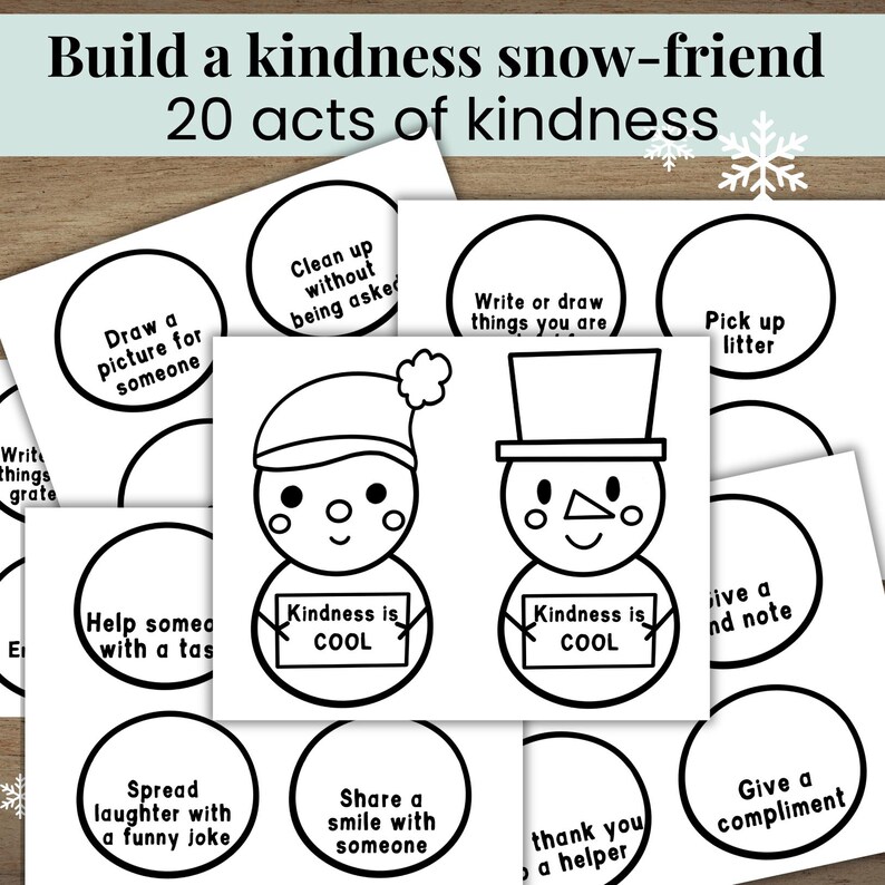 Snowman Kindness Craft, Winter SEL, Kindergarten Preschool Curriculum ...
