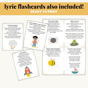 Circle Time Song Cards & Lyrics | Preschool Curriculum Printable ...