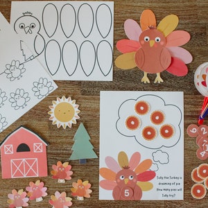 Turkey Activity Pack, Thanksgiving Preschool Printables, Preschool Math ...